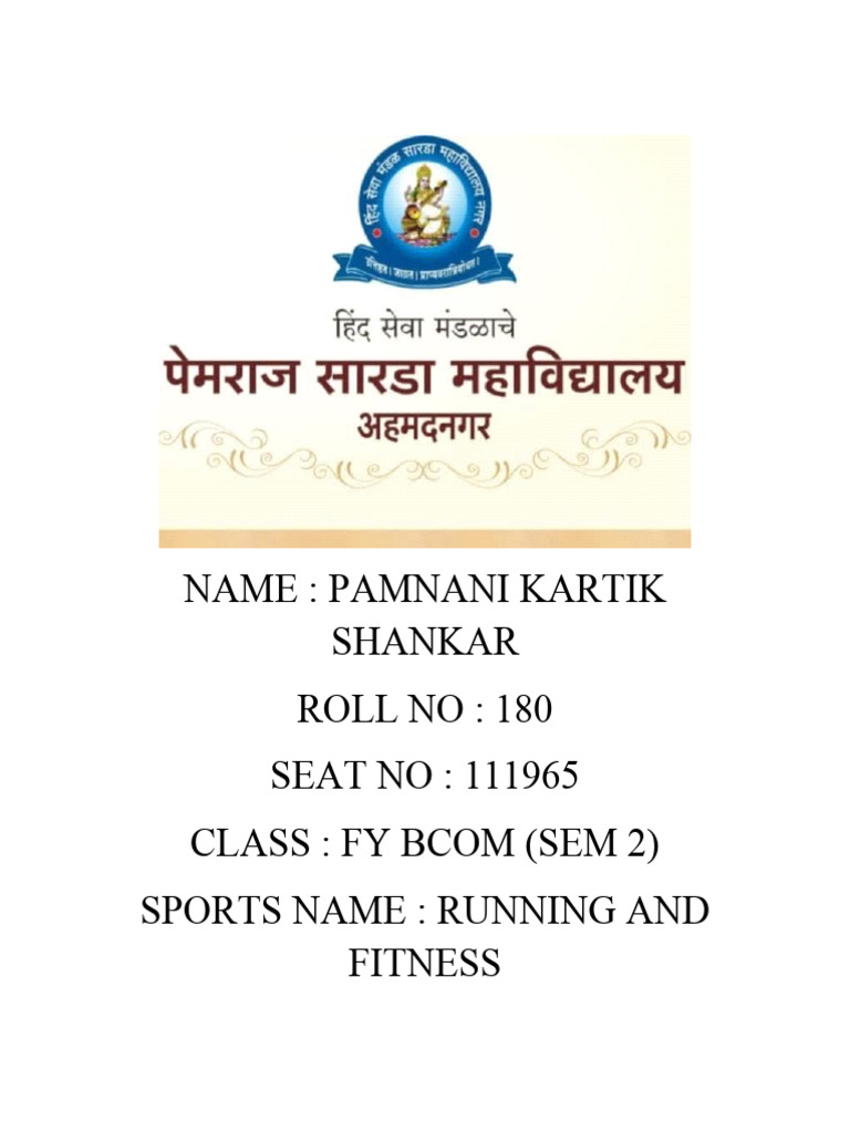 KARTIK PHYSICAL EDU PROJECT | PDF | Running | Walking