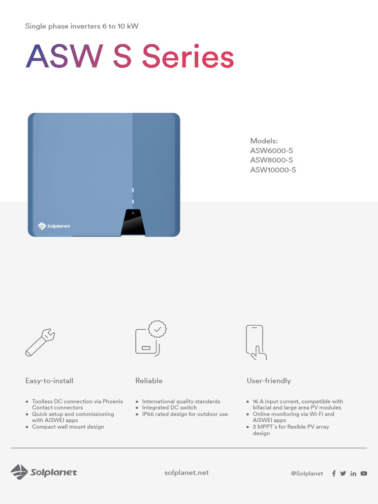 ASW S Series Inverters Overview | PDF | Electric Power | Electronic ...