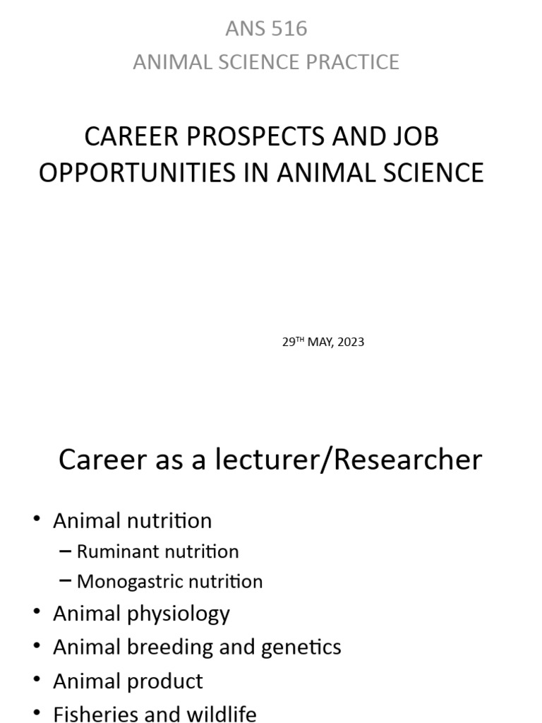 Animal Science Career Opportunities Guide | PDF | Livestock | Agriculture