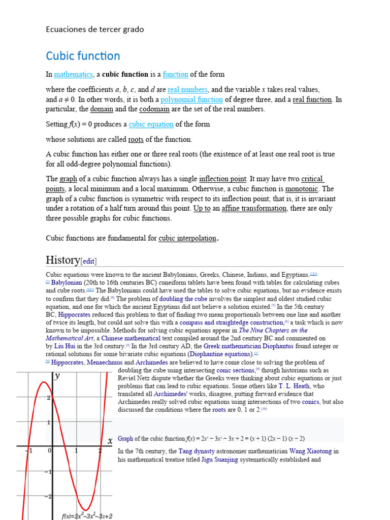 Understanding Cubic Functions and Equations | PDF | Function (Mathematics) | Mathematics