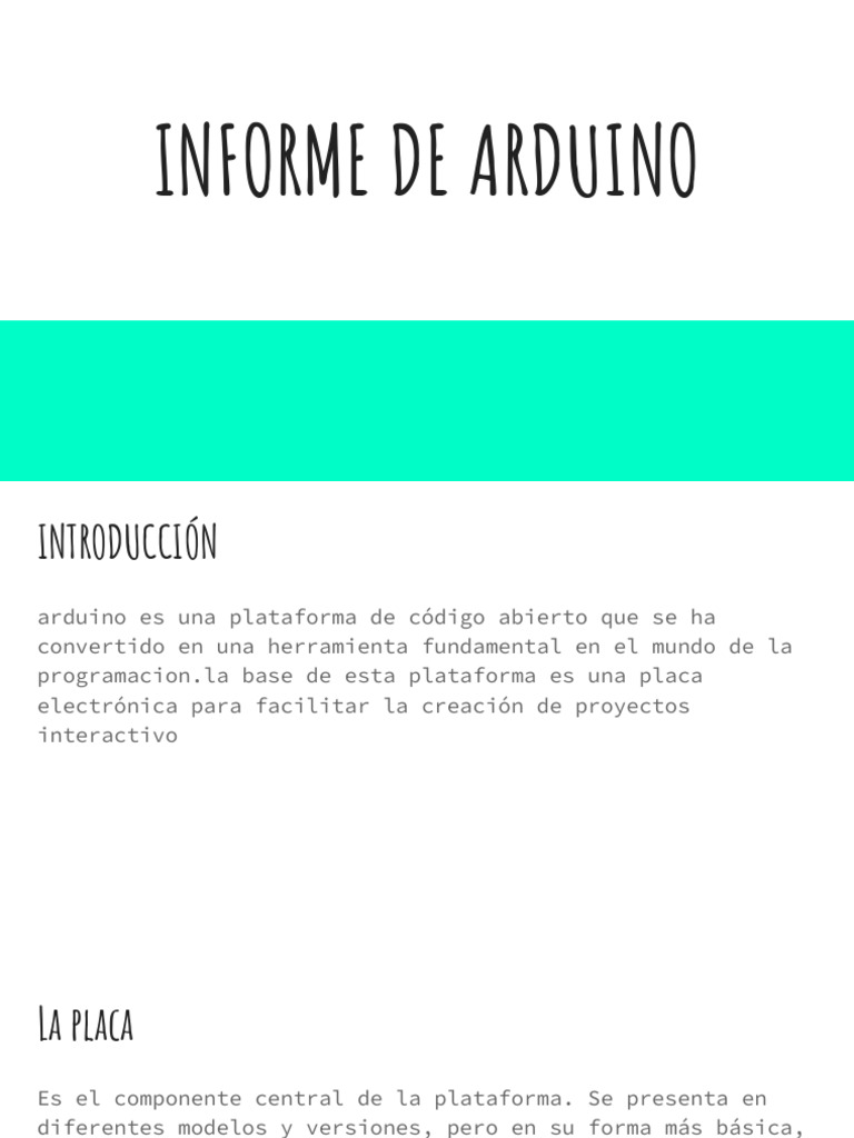 Informe Arduino | PDF
