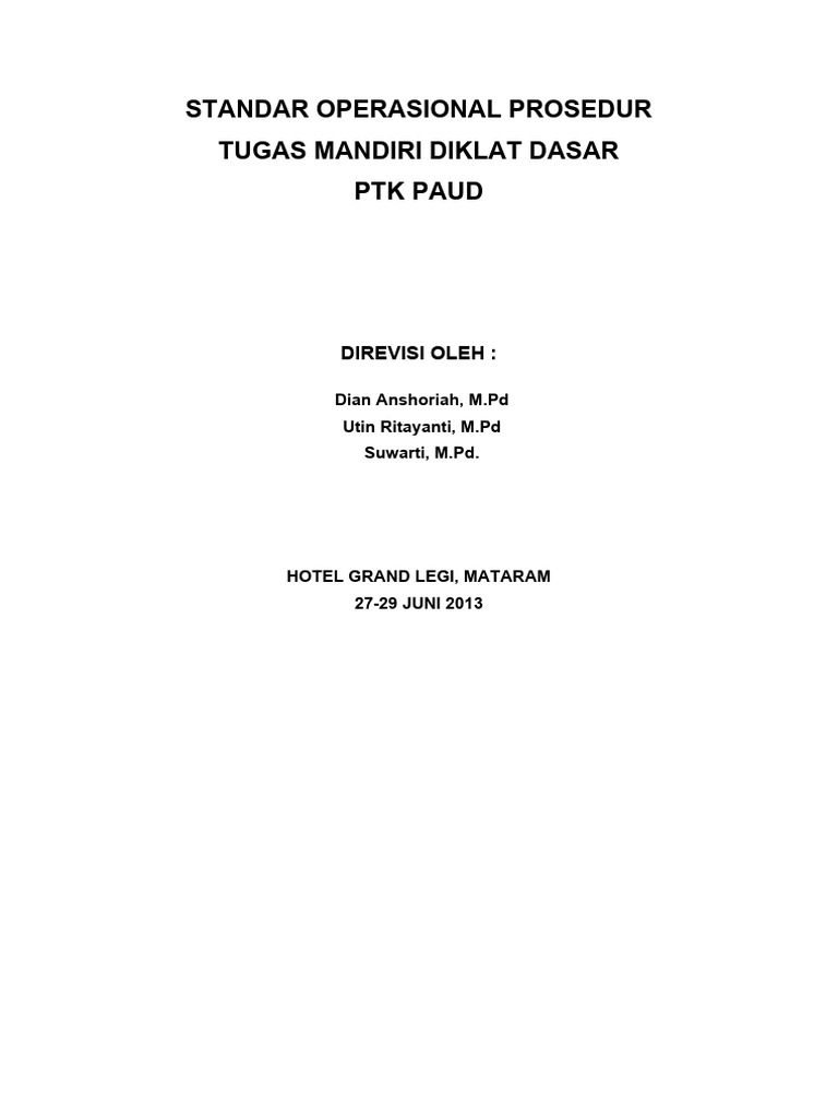 Pedoman Tugas mandiri diklat dasar oke | PDF