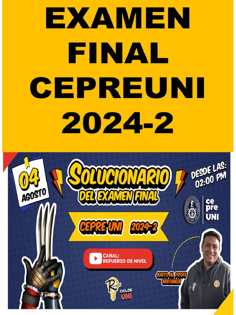 Examen Final Cepreuni 2024-2 - Sin Claves | PDF