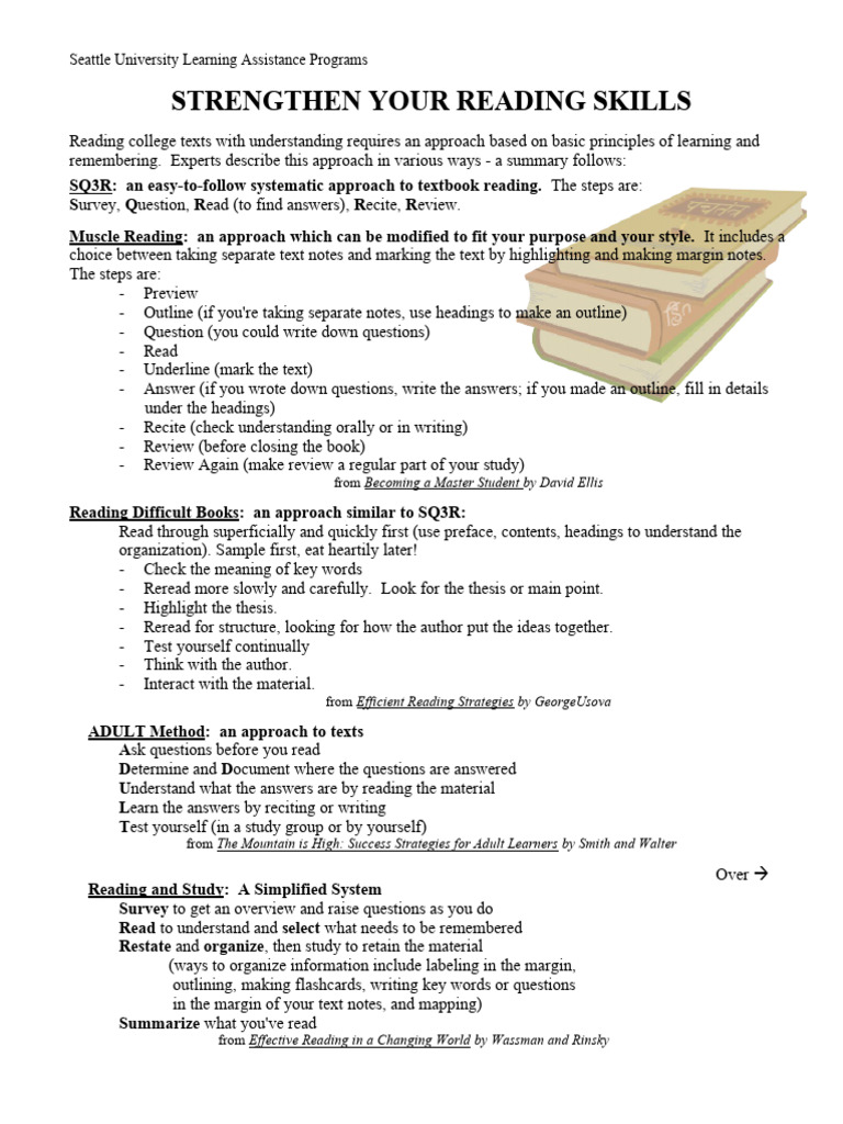 Improve Reading Skills at Seattle U | PDF | Reading Comprehension ...