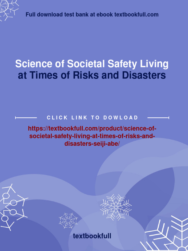Science of Societal Safety Living at Times of Risks and Disasters Seiji ...