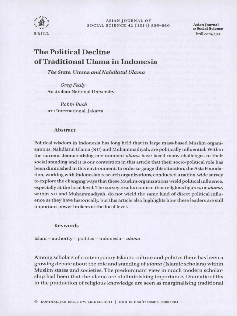 Political Decline of Traditional Ulama in Indonesia | PDF | Ulama