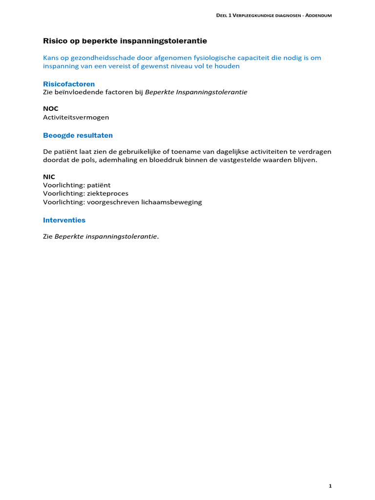 Carpenito - VPK Diagnosen - Missende Diagnosen | PDF