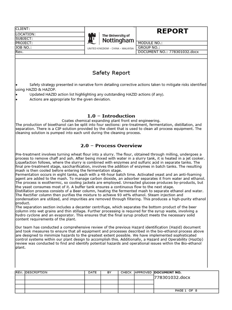 Safety Report | PDF | Toxicity | Hazards