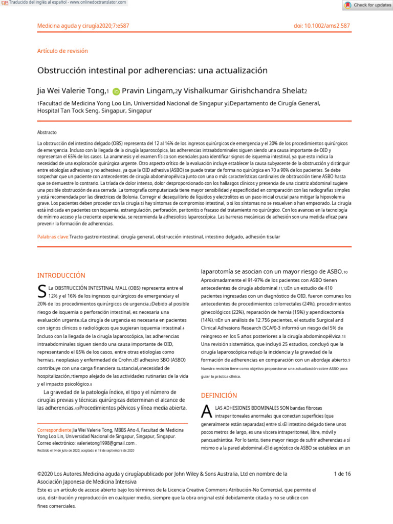 Adhesive Small Bowel Obstruction-An Update - En.es | PDF | Cirugía ...