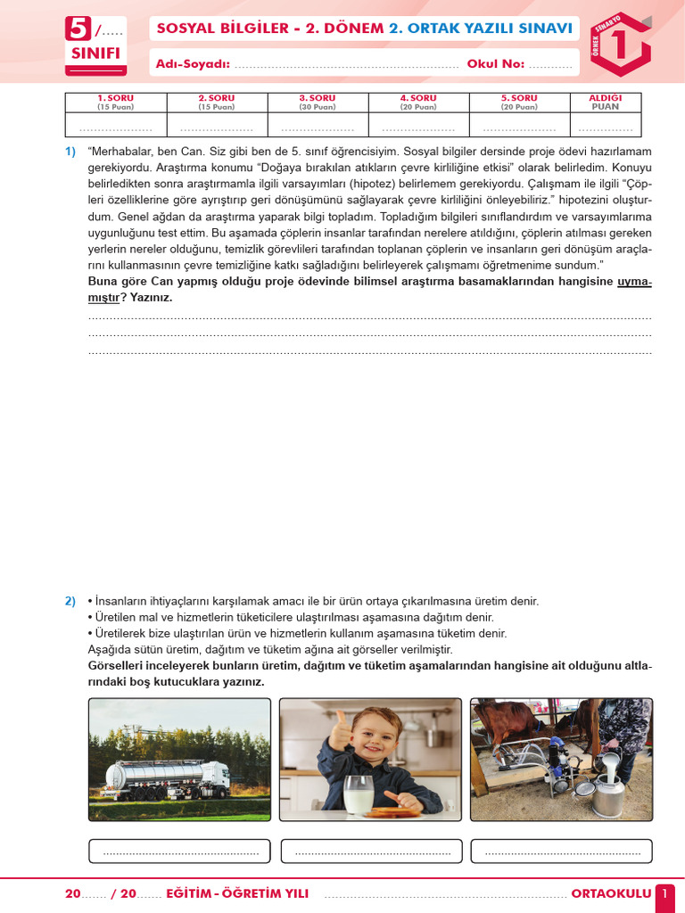 5 Sosyal Ornek Yazili - 2 - 2 (01-06) | PDF