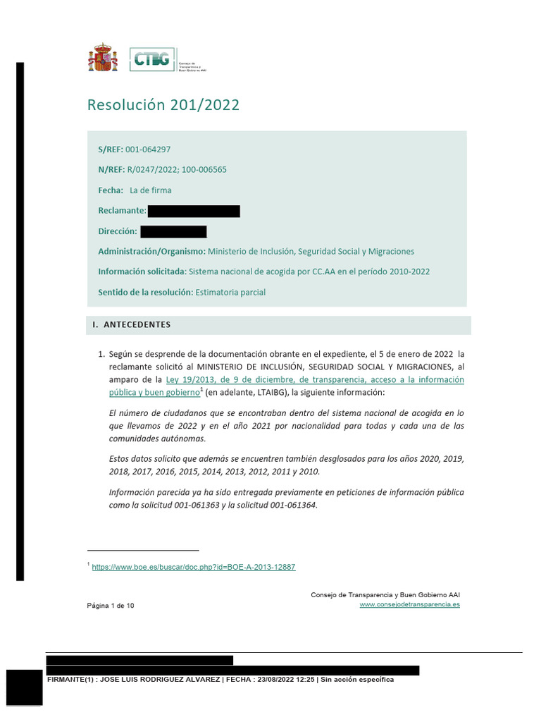 Resolucion 201-2022_expte. R-0247-2022 | PDF | Caso de ley | Leyes de libertad de información ...