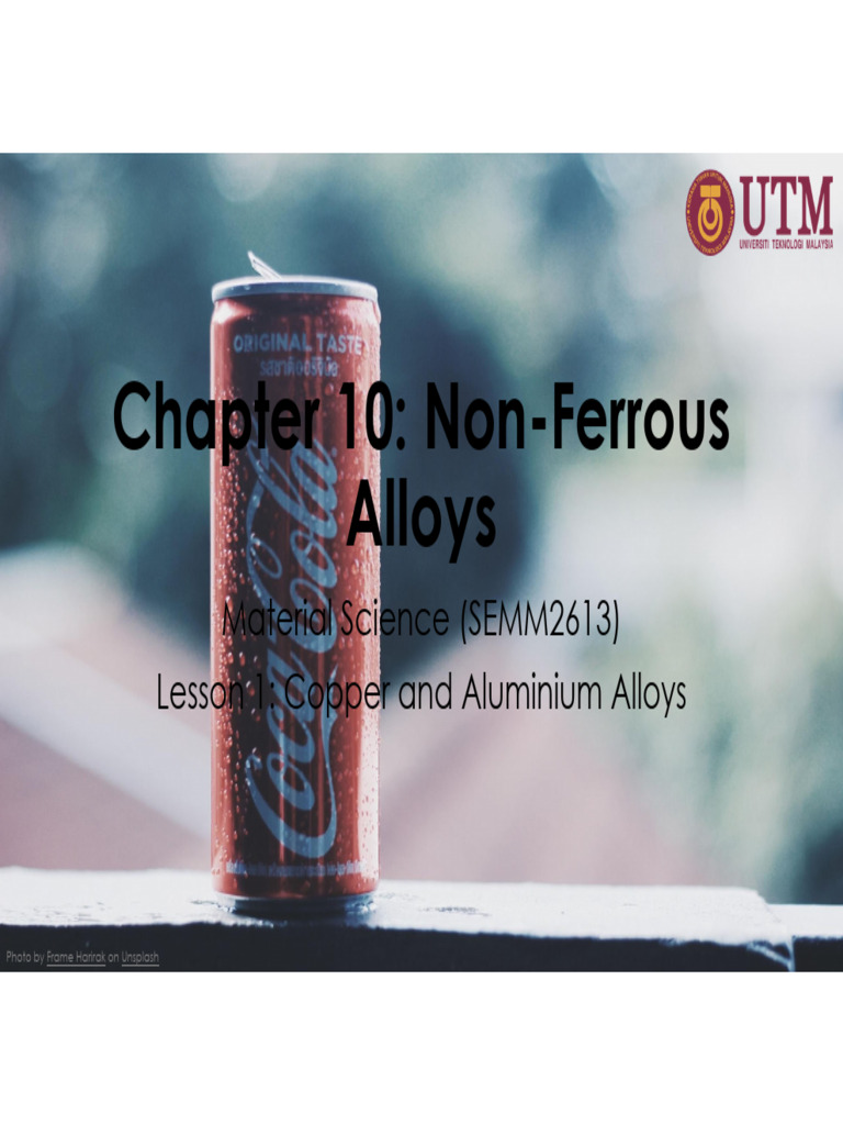 Chapter 10 - Lesson 1 - Non-Ferrous Alloys - Al and Cu Alloys | PDF | Alloy | Brass