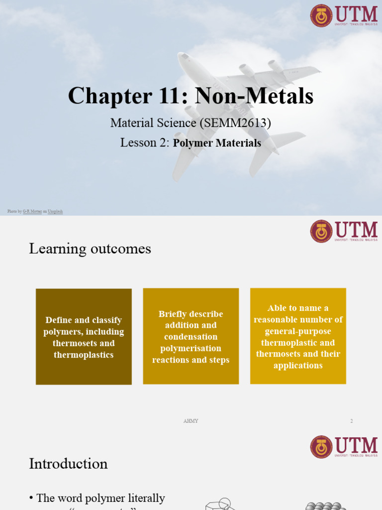 Chapter 11 Non-Metals_Lesson 2_Polymers | PDF | Polymers | Thermoplastic