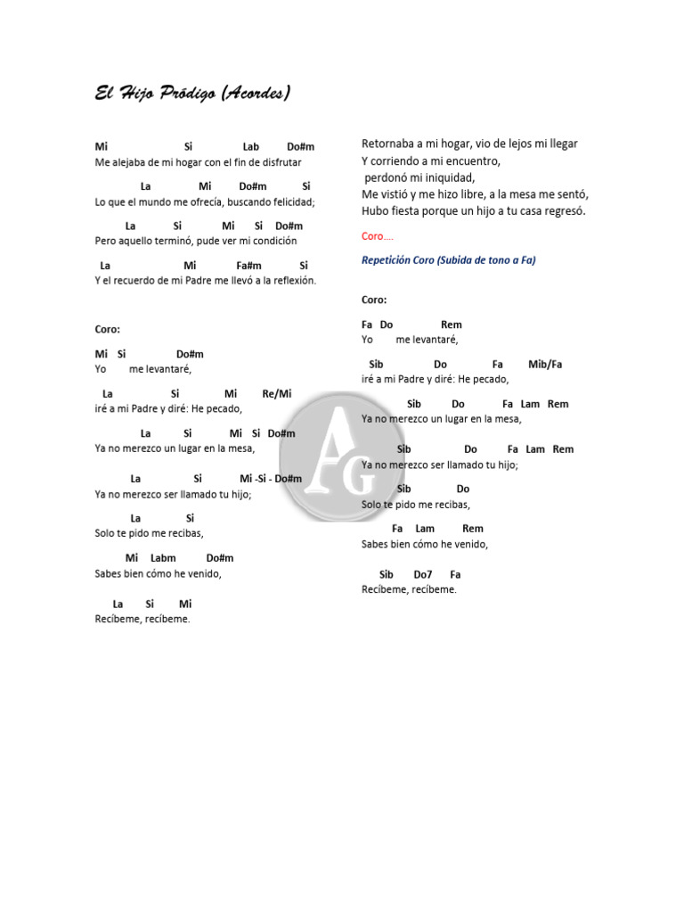 Acordes Hijo Pródigo-1 | PDF