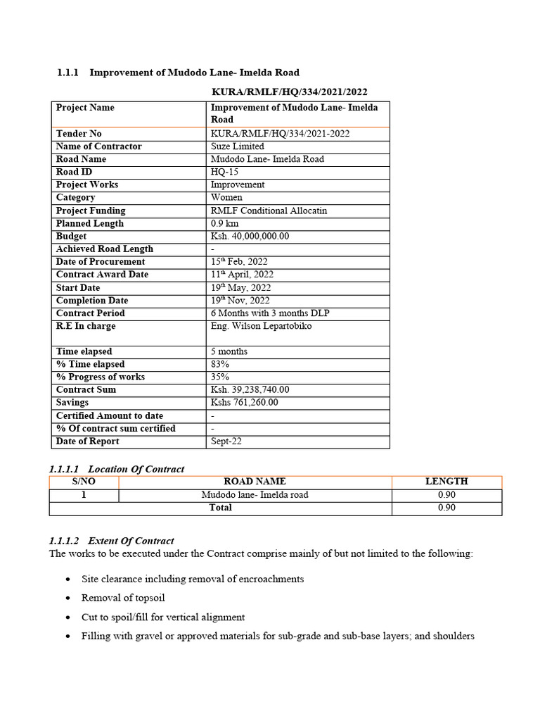 Draft HQ Report | PDF | Road | Environmental Impact Assessment