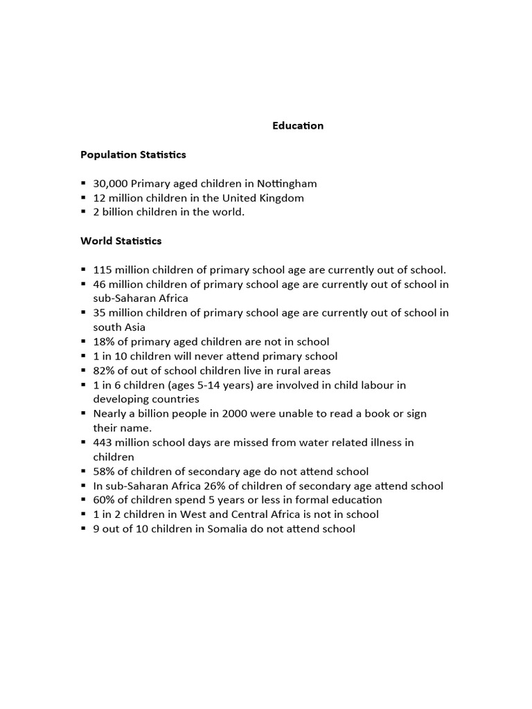 Education Statistics | PDF