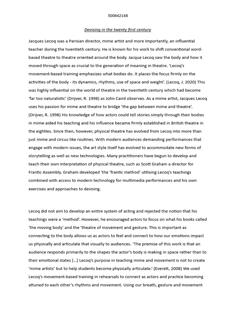 Devising in The Twenty First Century | PDF | Theatre | Acting
