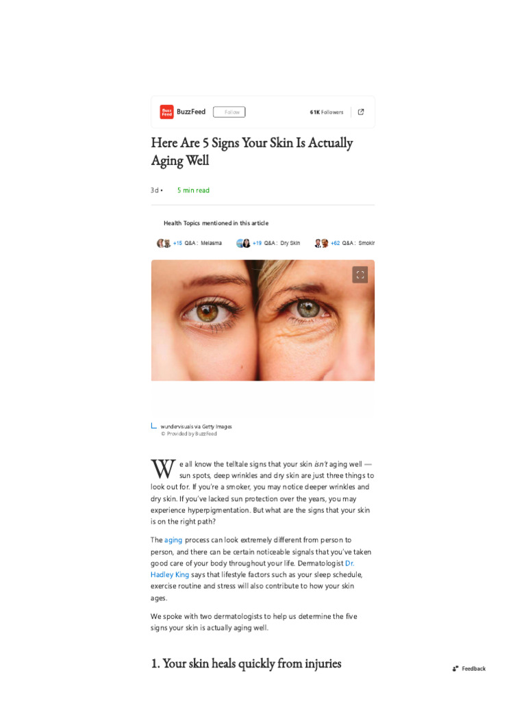 5 Signs Your Skin Is Aging Well | PDF | Skin | Wound