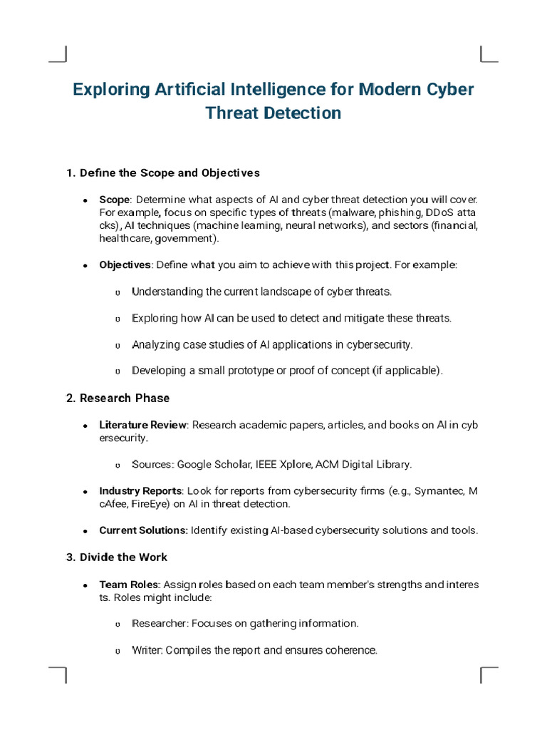 Exploring Artificial Intelligence For Modern Cyber Threat Detection Phoenix Pdf