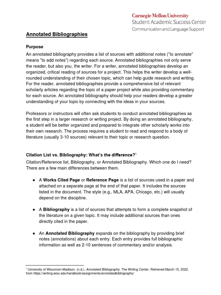 Annotated Bibliographies | PDF | Citation | Bibliography