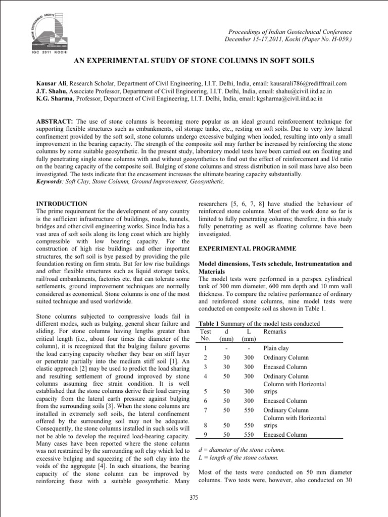 Stone Columns in Soft Soil Reinforcement | PDF | Geotechnical ...