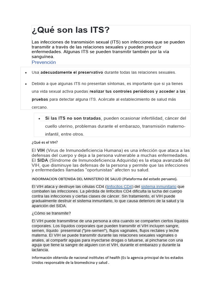 Qué Son Las ITS Comunicacion | PDF | VIH | VIH / SIDA