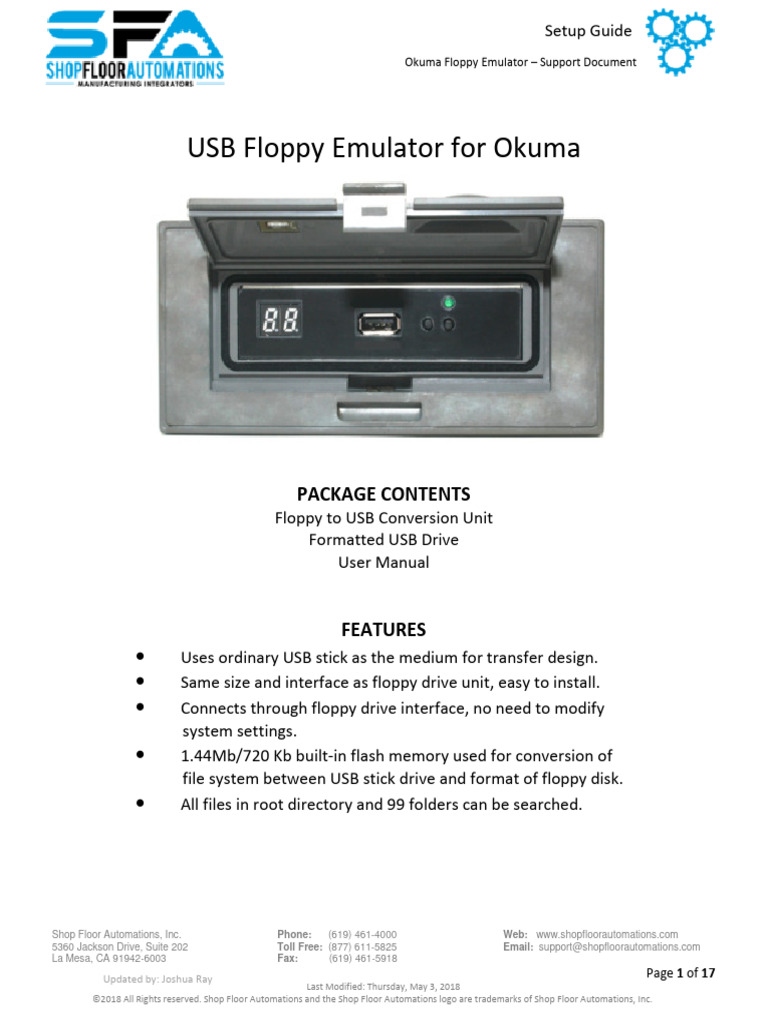 Guide USB Floppy Emulator Okuma Setup | PDF | Floppy Disk | Usb Flash Drive Guide USB Floppy Emulator Okuma Setup | PDF | Floppy Disk | Usb Flash Drive