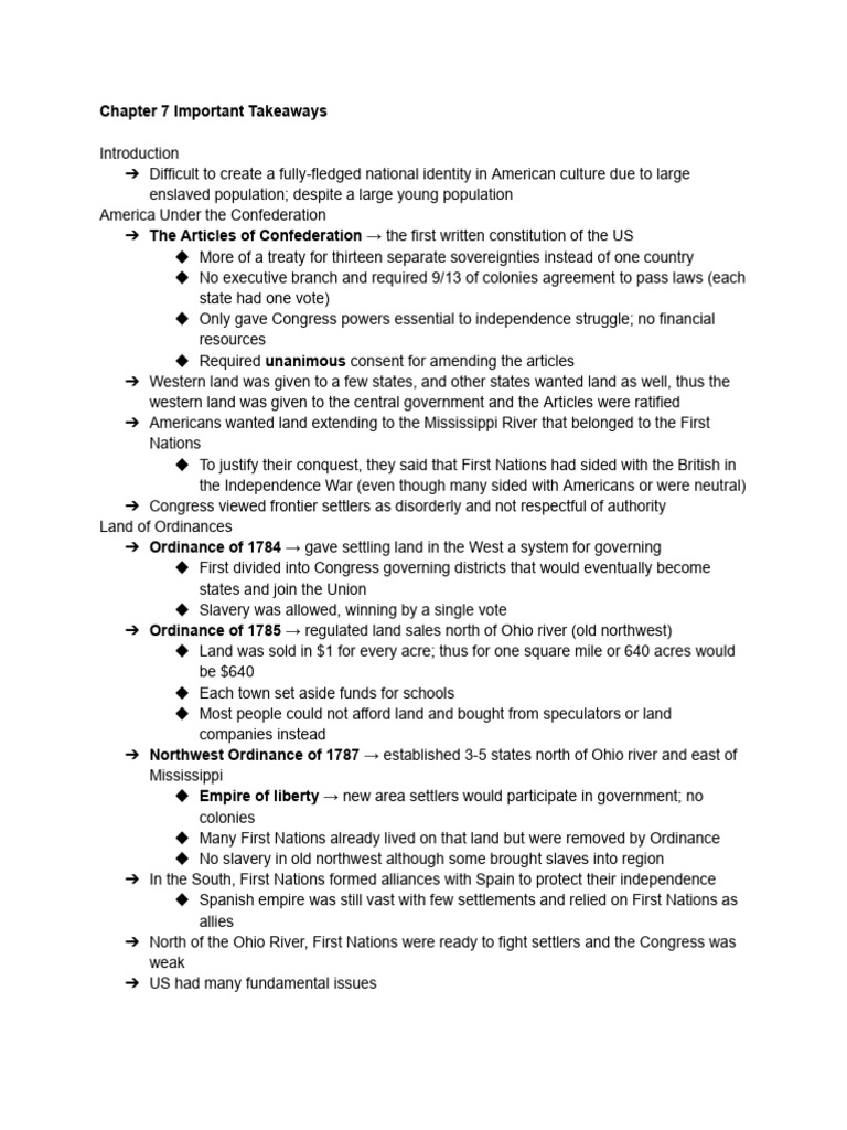 APUSH Chapter 7 Condensed Notes - Reese Wang | PDF | United States Bill ...