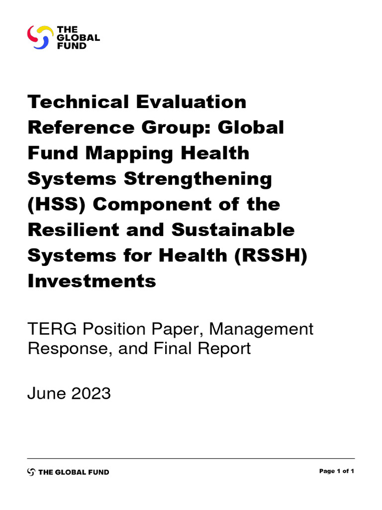 Terg Mapping-Hss-Component-Rssh Report en | PDF | Health System | World ...