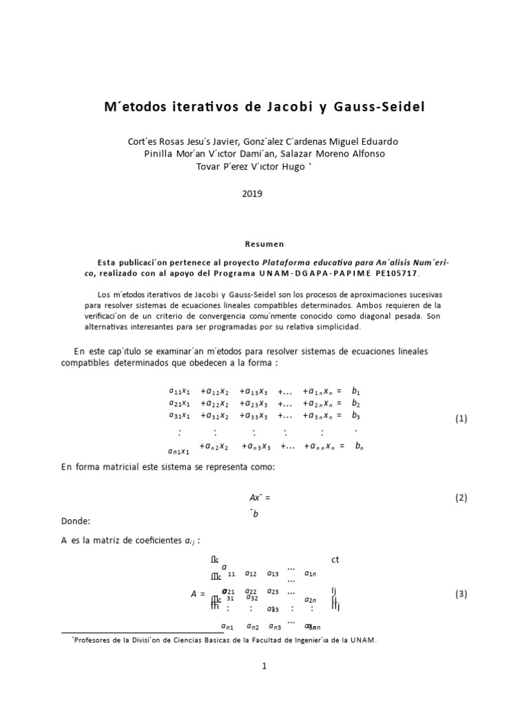 3-3 Metodos Jacobi Gauss-Seidel | PDF | Matriz (Matemáticas) | Espacio vectorial