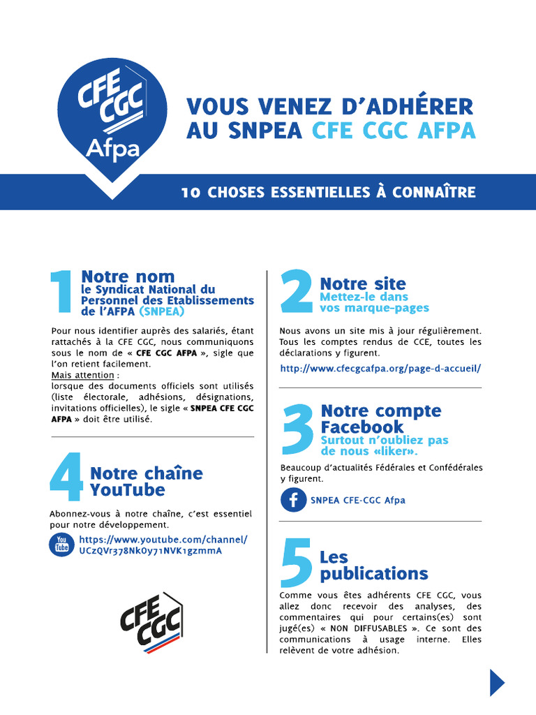 Information Accueil SNPEA CFE CGC AFPA | PDF