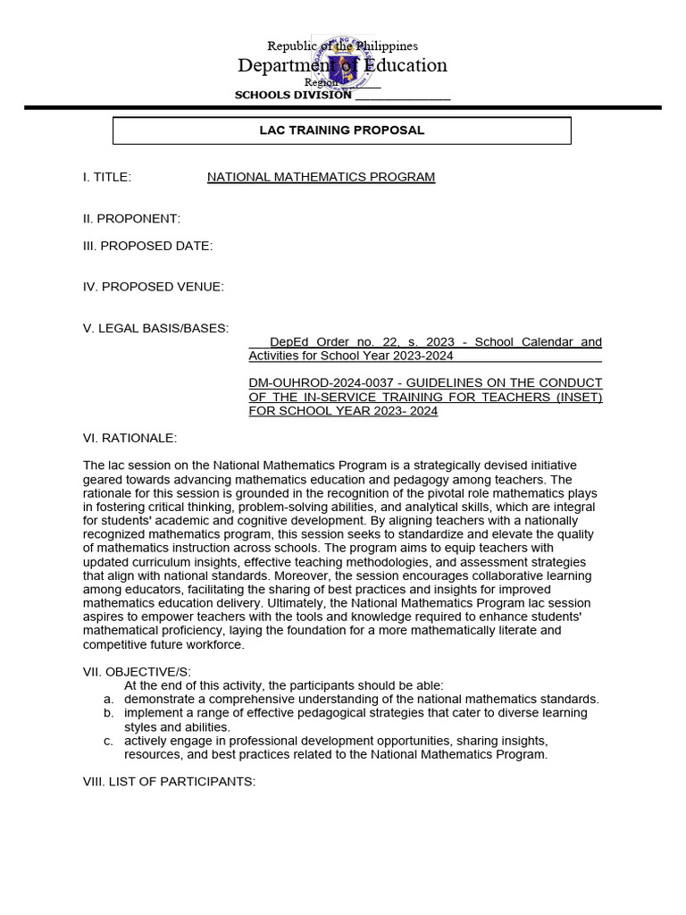 NATIONAL MATHEMATICS PROGRAM | PDF | Pedagogy | Teachers