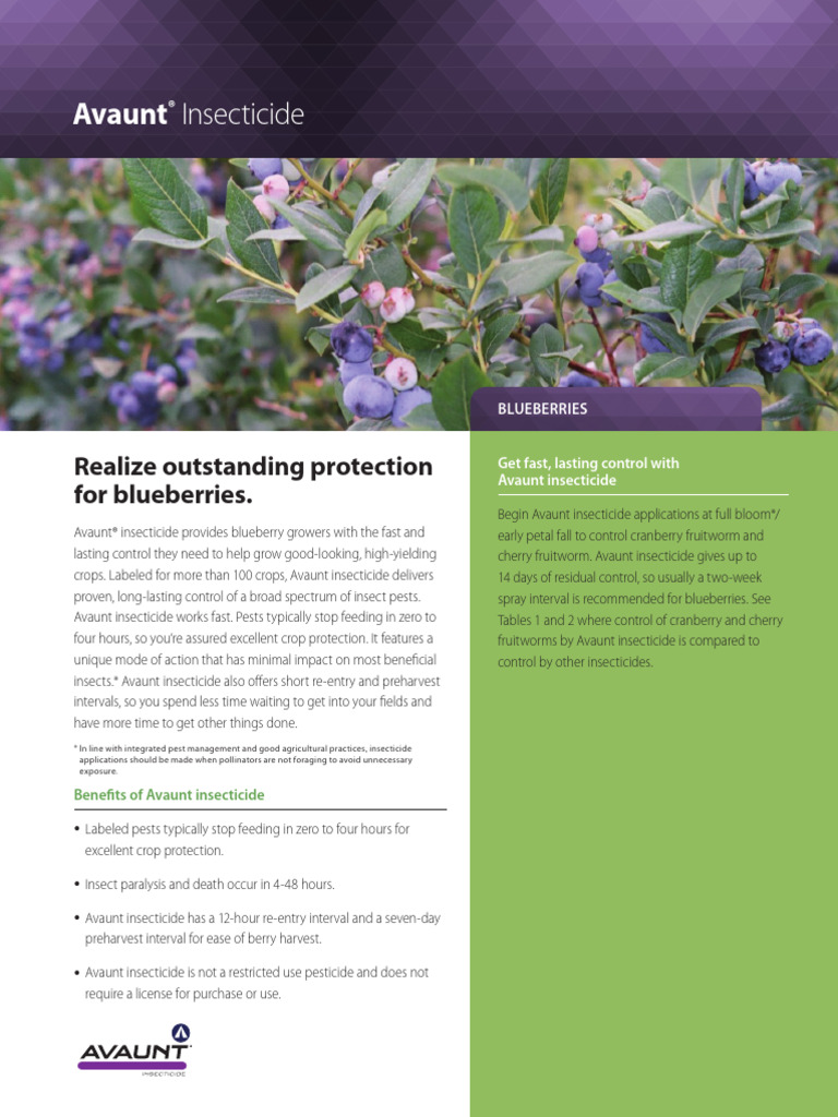 17-FMC-0971 Avaunt SS Blueberries 071218 | PDF | Pest Control | Insecticide
