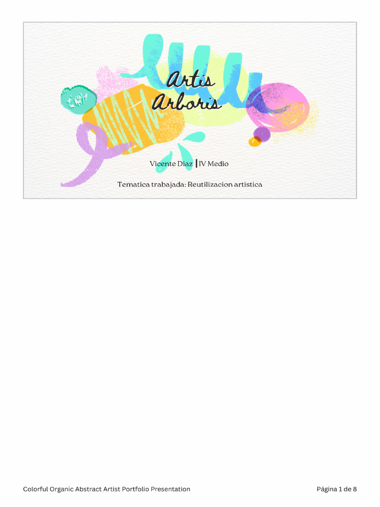 Colorful Organic Abstract Artist Portfolio Presentation | PDF