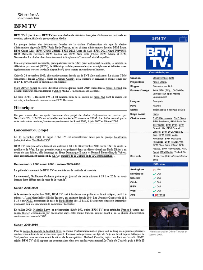 BFM TV | PDF | Diffusion | Télévision