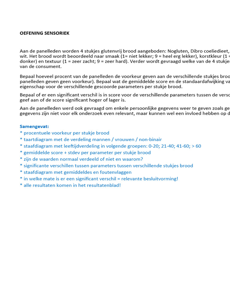 Case Consumententest Glutenvrij Brood 2324emilia Chirivi - Kopie | PDF