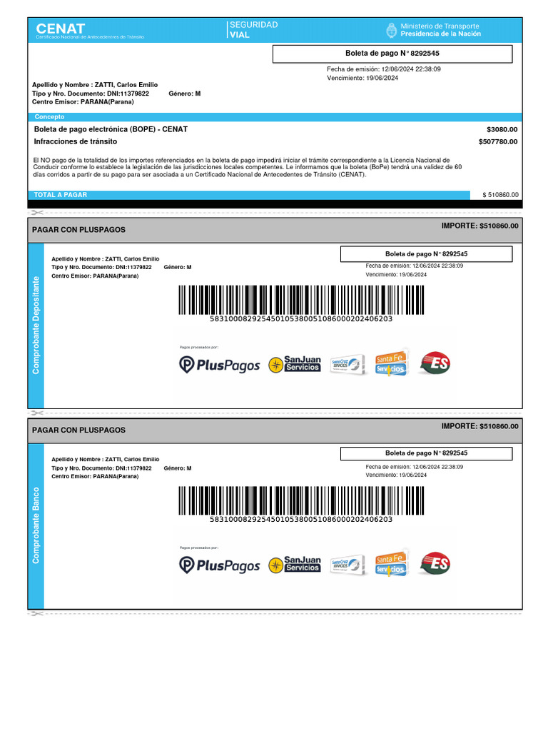 Boleta Pago (2) | PDF | Documento de identidad