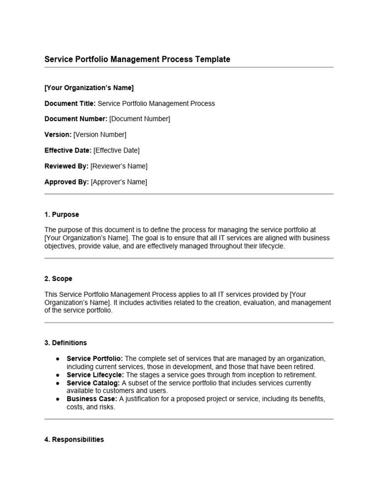 Service+Portfolio+Management+Process+Template | PDF | Business