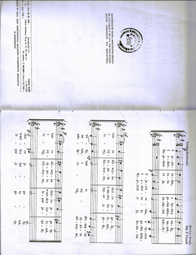 Piosenki Ludowe 2-Głosowe | PDF