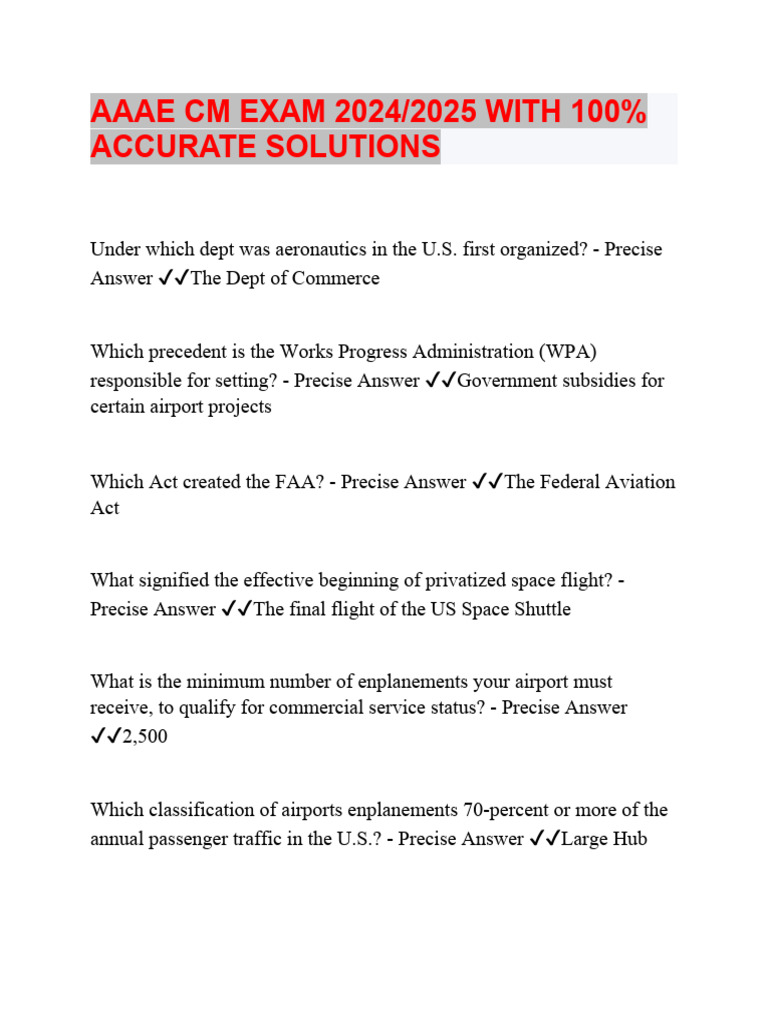 Aaae CM Exam 2024 | PDF | Airport | Instrument Flight Rules