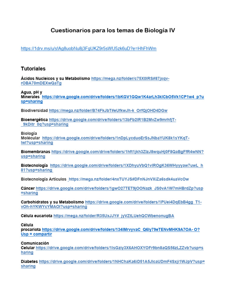 Cuestionarios y Tutoriales IV | PDF