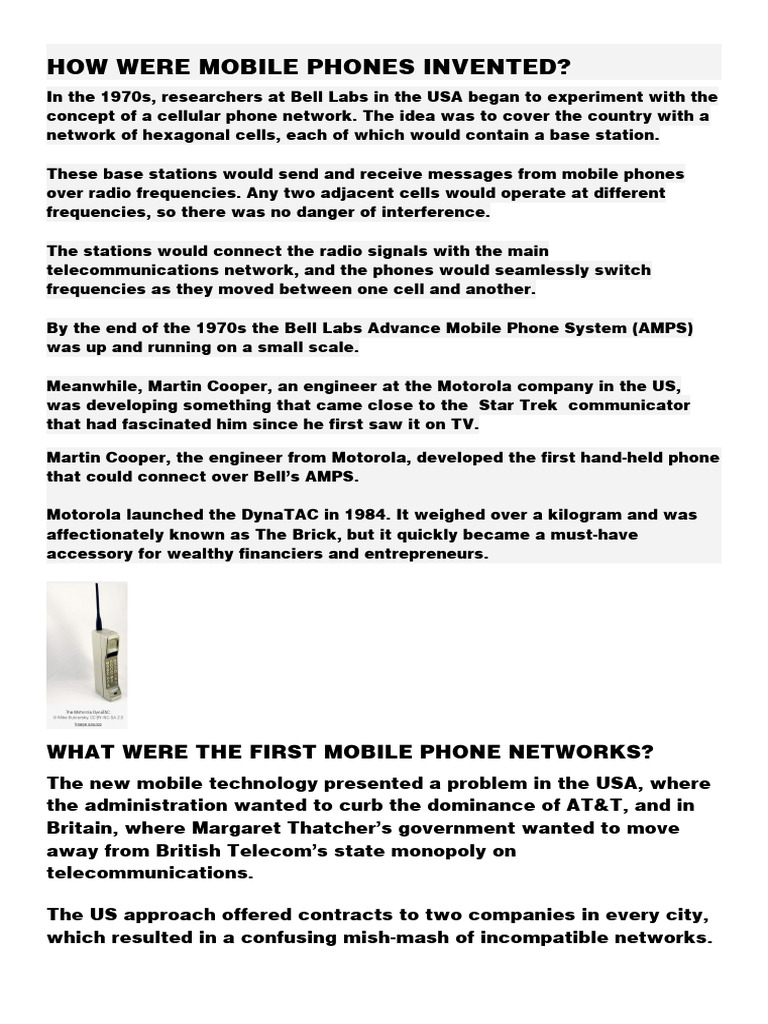 How Were Mobile Phones Invented | PDF | Gsm | Mobile Phones