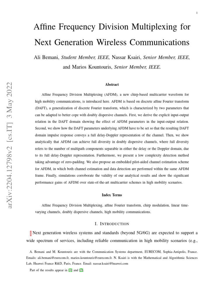 July 2024_AN HYBRID FRAMEWORK OTFS-OFDM... | PDF | Orthogonal Frequency Division Multiplexing ...