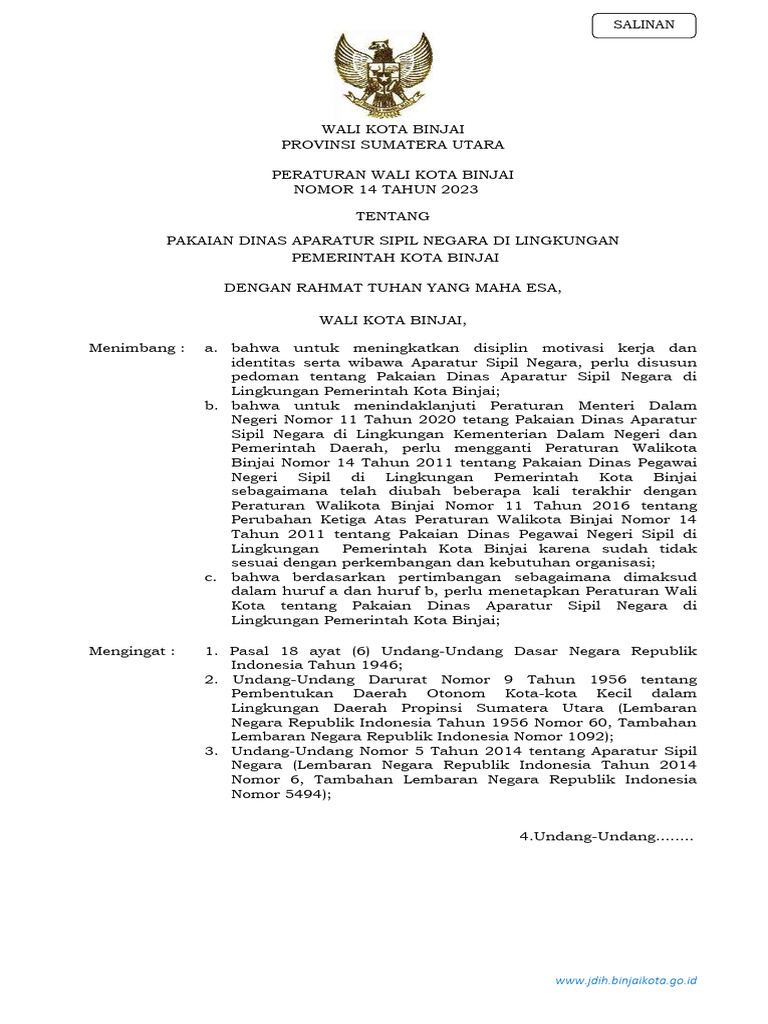 Perwa No 4 Tahun 2023 Fix | PDF