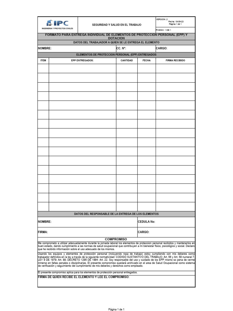 Formato de Entrega de EPP | PDF | Justicia | Crimen y violencia