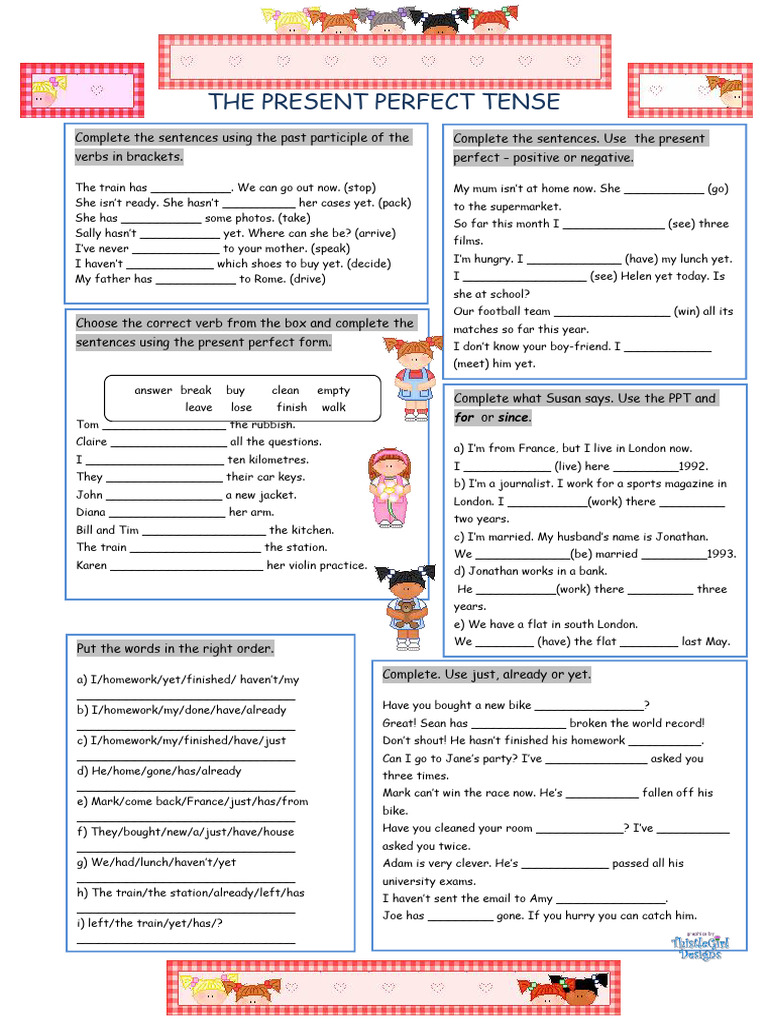 Present Perfect Worksheet 2 | PDF | Verb | Language Mechanics