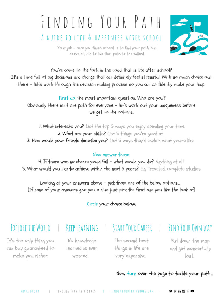 Finding Your Path: A Guide To Life & Happiness After School | PDF ...