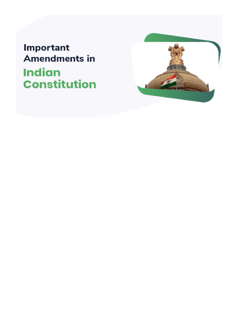 Important Constitution Amendments | PDF | Constitutional Law | Separation Of Powers