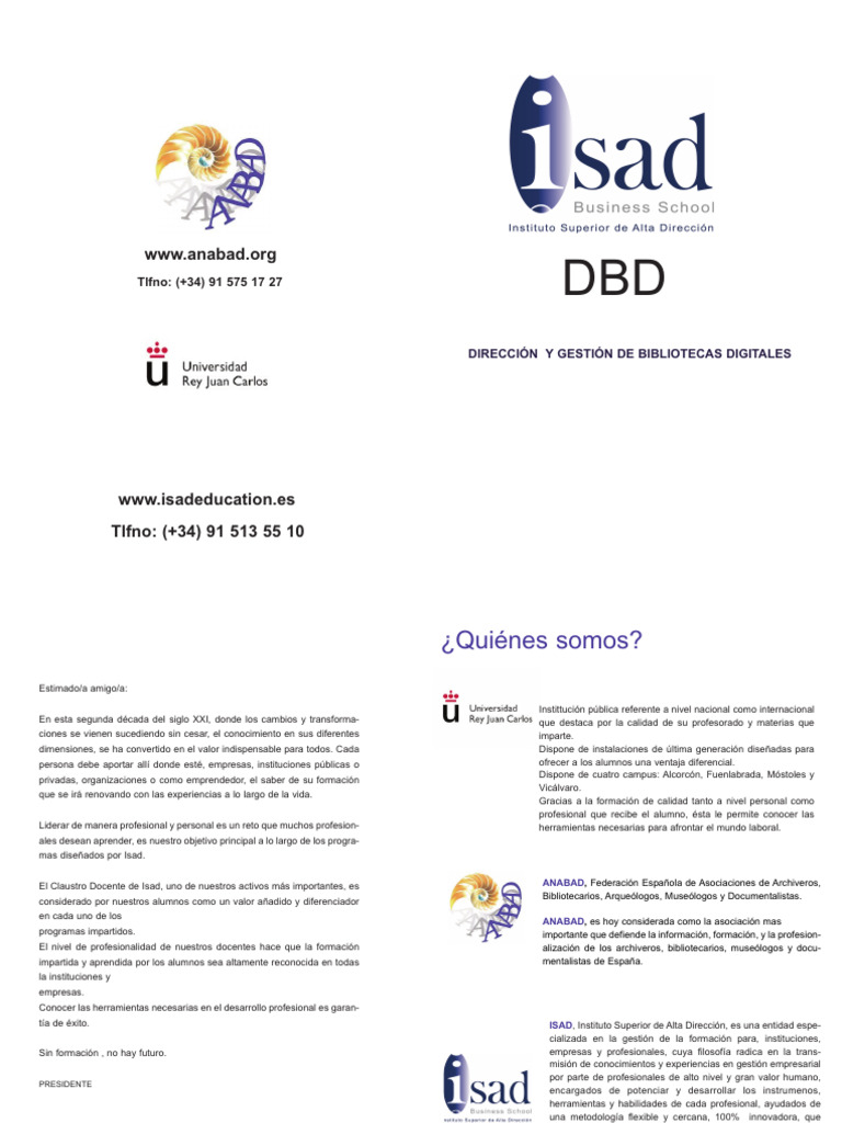 DOSSIER BIBLIODIGITAL DBD - Folleto ISAD | PDF | Libreria digital | Metadatos