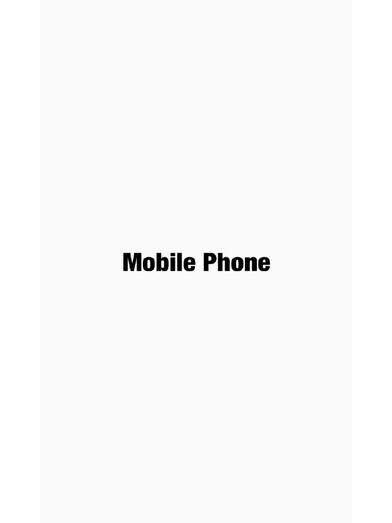 Mobile Phone | PDF